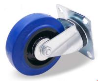 China 3'' trolley wheels rubber caster zinc plated plastic casters 75mm for sale