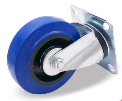 China 3'' trolley wheels rubber caster zinc plated plastic casters 75mm for sale
