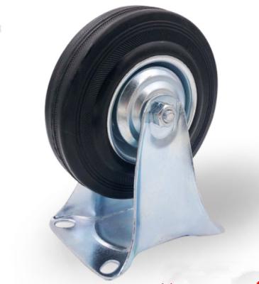China 4 Inch Trolley Wheels Rubber Castors Rigid Wheels For Hardwood Floor for sale