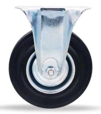 China 6 Inch Heavy Duty Trolley Wheels Fixed Castors Rubber Castor Wheel for sale