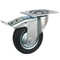 China 4 Inch Locking Caster Wheels Swivel Caster With Brake Rubber Wheels 100mm for sale