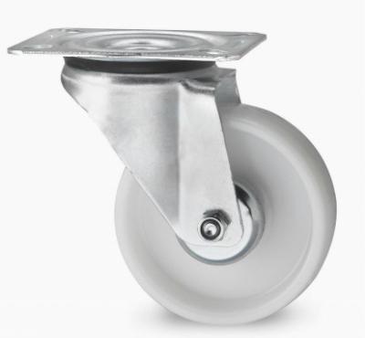 China 5 Inch White Nylon Trolley Wheels Nylon Castors Swivel Wheels 200kgs for sale