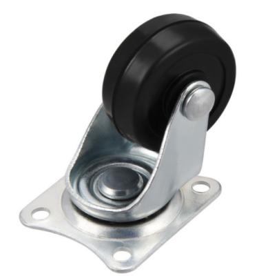China small caster rubber wheels with swivel top plate 1.5 inch for sale