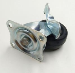 China small black rubber funiture caster wheels with brake 2 inch for sale