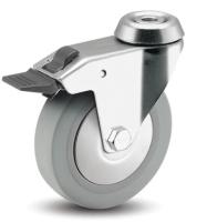 China Swivel Bolt Hole Caster Soft Rubber Wheels Furniture Castors for sale