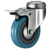 China Swivel Bolt Hole Caster Soft Rubber Wheels Furniture Castors for sale