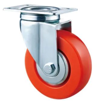 China Red Caster Polyurethane Wheels For Counter 100kgs for sale