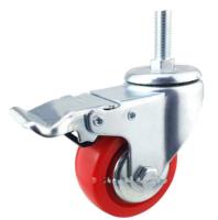 China Universal Red Polyurethane Casters For Material Handling Trolley for sale