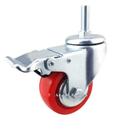 China Universal Red Polyurethane Casters For Material Handling Trolley for sale