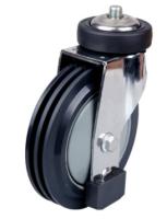 China Shopping Cart Wheels PU Escalator Trolley Caster 4 Inch for sale