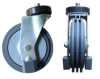 China Escalator PU Caster Wheels For Supermarket Shopping Cart Trolley 5 Inch for sale