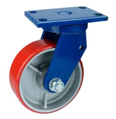 China Iron Caster PU Wheels Super Heavy Duty Swivel Casters 1500kgs 1.5tons for sale