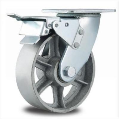 China 4 Inch Cast Iron Wheel Heavy Duty Castors With Brakes for sale