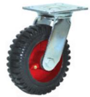 China Heavy Duty Rubber On Red Cast Iron Swivel Caster 6 Inch for sale