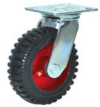China Heavy Duty Rubber On Red Cast Iron Swivel Caster 6 Inch for sale