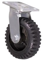 China Heavy Duty Rubber On Red Cast Iron Swivel Caster 6 Inch for sale