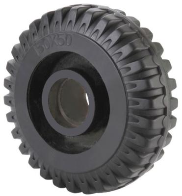 China 6 Inch Red Cast Iron Black Rubber Wheel for sale