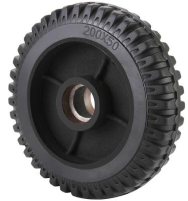 China 8 Inch Mold On Rubber Cast Iron Wheel for sale