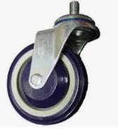 China 4 Inch Blue Polyurethane PU Shopping Cart Caster Wheels for sale