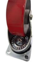 China 5'' Trolley Wheel Heavy Duty Red PU Polyurethane Castors  500kg for sale