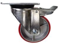 China Europe Industrial Swivel PU Castor With Brake 500kg for sale