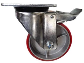 China Europe Industrial Swivel PU Castor With Brake 500kg for sale