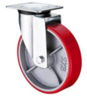 China 5'' Trolley Wheel Heavy Duty Red PU Polyurethane Castors  500kg for sale