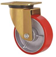 China 5'' Trolley Wheel Heavy Duty Red PU Polyurethane Castors  500kg for sale