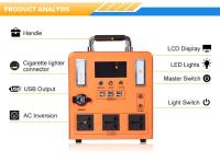 China Outdoor Solar Portable Power Station 1000W Orange Solar Generator for sale