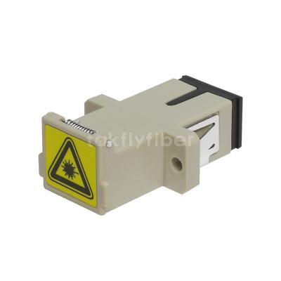 China Multimode Simplex SC Fiber Optic Adapter Beige Color With Shutter for sale