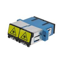China SC Single Mode Duplex Fiber Optic Adapter Beige Color Shutter Type for sale