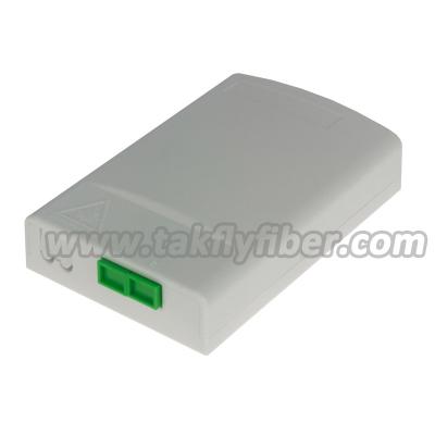 China FTTH Distribution Box 2 Ports Indoor Socket ABS Fiber Optic Termination Box for sale