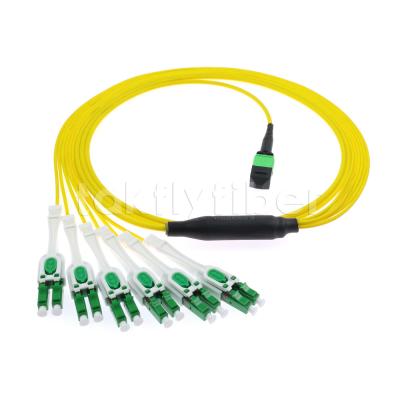China MTP MPO Fiber Optic Patchcord 8F 12F 24F 48F SM 9 / 125um To Uniboot LC for sale