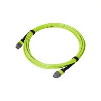 China 24-Fiber Multi Mode MPO MTP Fiber Optic Cable In Lime Green LSZH Jacket for sale
