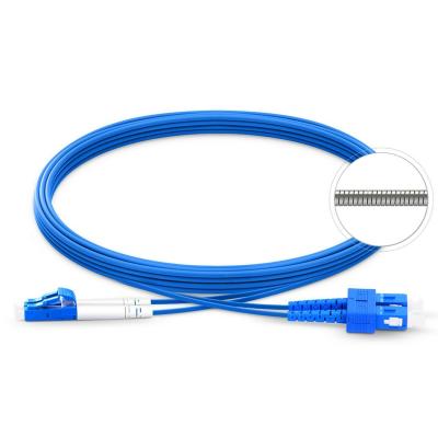 China Blue Fiber Optic Patchcord Simplex Duplex 3.0mm Diameter Low Insertion Loss Fiber Cables for sale