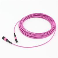 China Elite Multimode OM4 50/125, Plenum OFNP Type B MPO patch cord 1m 3ft MTP-12 PC Female to MTP-12 PC Female for sale