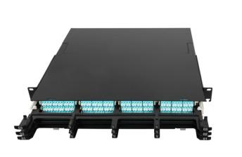China 144-Core MPO MTP Cassette Panel with LC Connector Interface and 200mm Depth for High Density Fiber Management for sale