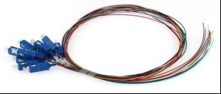 China Singlemode Fiber Optic Pigtail SC/UPC Connector 12 Color Options 0.9mm G652D G657A 4.5mm OD for sale