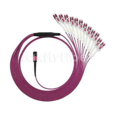 China 24F MTP 12x LC DX Uniboot OM4 Fiber Patch Cord For High Speed Networks for sale