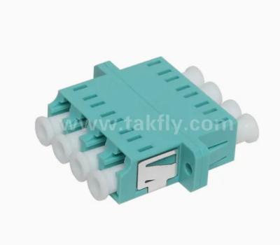 China LC Quad APC Upc 4 Cores Fiber Optic Adapter with Flange Simplex and Duplex Body Style Insertion Loss ≤0.2dB for sale