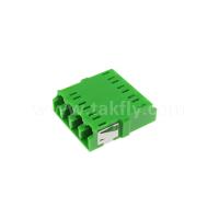 China 4 Port  High Density LC/APC  Quad Type inner Shutter Adapter Single Mode OS2, Green Without Flange for Network for sale