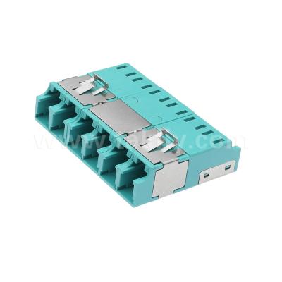 China APC Polishing 6 Port LC Quad Dust Proof Adapter V2 for Fast and Accurate Fiber Optic Connections for sale