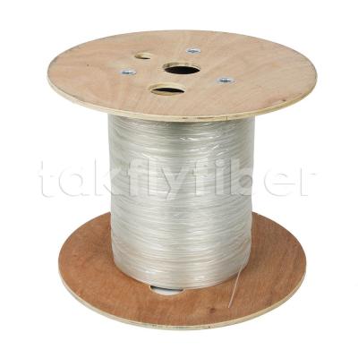 China Transparent FTTH Fiber Optic Drop Cable 2.2x3.0mm G657A2 Flat Indoor for sale