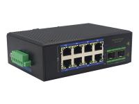 China 8-Port Industrial Gigabit POE Switch with 2 SFP Slots DIN-Rail Mount for sale