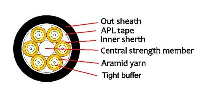 China Outdoor Waterproof Optical Cable PE/AT 2-12F for sale