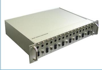 China 16 Slot Rack mount Chassis 19-inch 2U height Network Media Conversion for sale