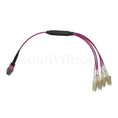 China 100G CPR B2ca OFNP OM4 USCONEC MTP Elite 8 Fiber MPO Fiber Optic Breakout Cable for sale