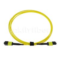 China Plenum (OFNP) 0.35dB Max Type B MPO Male to MPO Female Fiber Patch Cable for sale