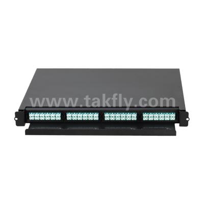 China High Density 1U 19 inch 96F MPO MTP - LC SM MM Fiber Optical Patch Panel / Fiber Optic Chassis / Fiber Optic ODF/ Fiber Optic Distribution Box for 4pcs 24F MPO MTP-LC LGX Cassette for sale