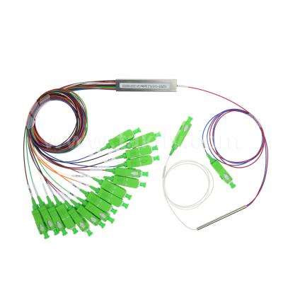 China 1x2FBT + 1x16 PLC MINI 0.9MM Fiber Optic PLC Splitter for sale